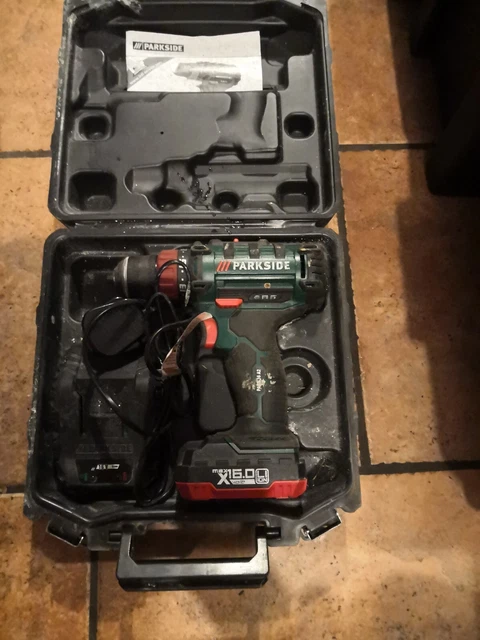 PARKSIDE 16V CORDLESS Drill PABS 16 A2 With Battery Charger And Case ...