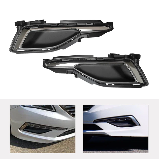 FOR 2015-2017 HYUNDAI Sonata Pair Fog Light Lamp Cover Front Bumper ...