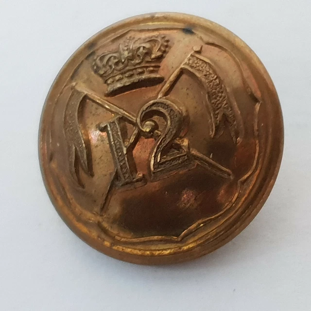 VICTORIAN PRINCE OF wales 12th Royal Lancers button 18.5mm W Dowler £17 ...