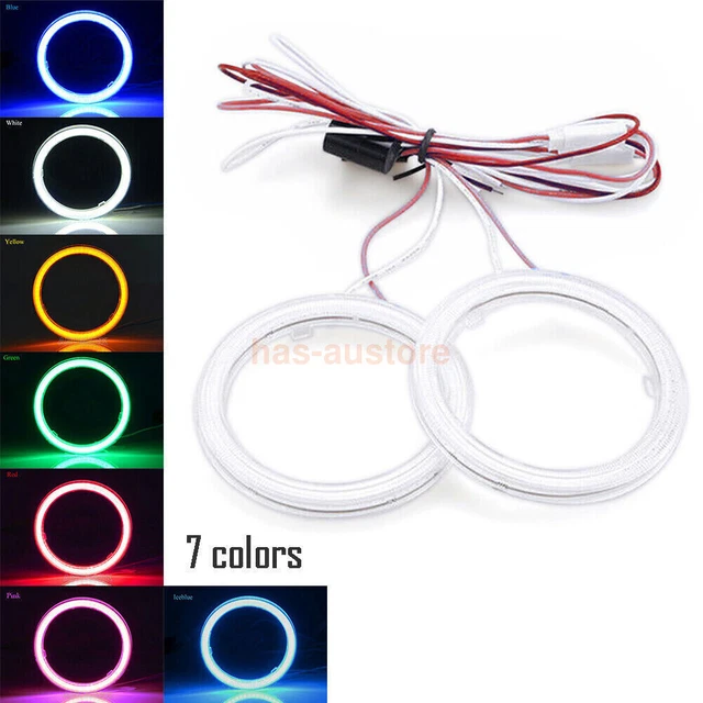 2PC 60-120MM LED COB Light Angel Eyes Halo Rings DRL for Car Headlight ...