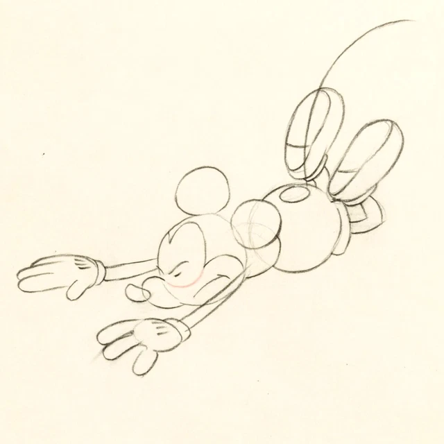 WALT DISNEY STUDIO Original Drawing of 1933 ! Mickey Mouse with ...