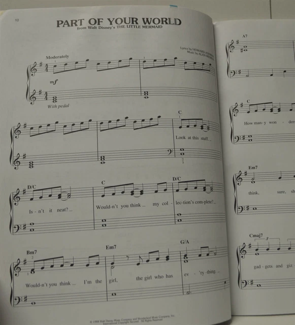 DISNEY'S PRINCESS COLLECTION Volume 1: Easy Piano MUSIC BOOK SHEET ...