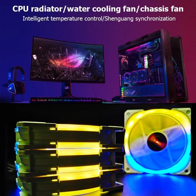 Coolmoon 120mm 4pin Pwm 5v 3pin Argb Cooling Fan Cooler For Pc Computer