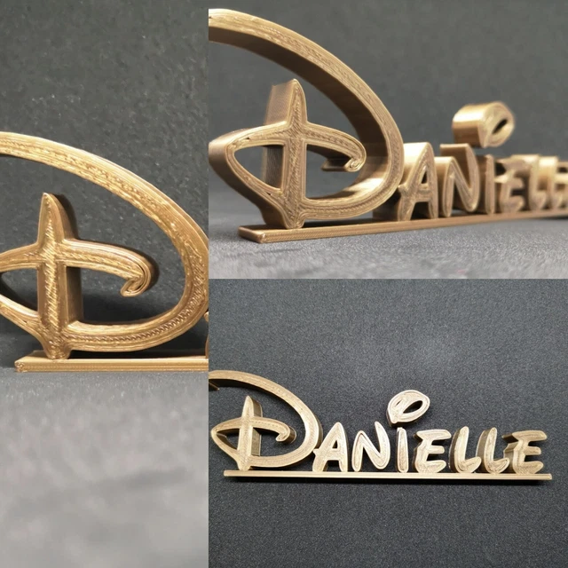 DISNEY NAME PLATE Stand, Cake Topper, Office, Desk Teacher Gift Plaque ...