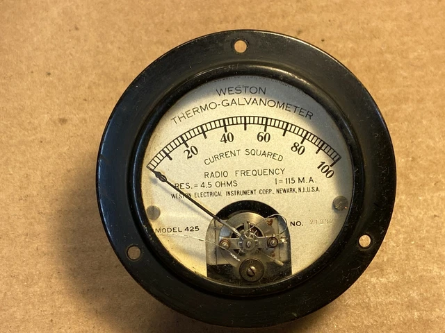VINTAGE 1900S WESTON Thermo-Galvanometer Meter Model 425 Panel Gauge £ ...