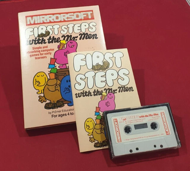 FIRST STEPS WITH the Mr Men Cassette & Manual by Mirrorsoft for Acorn ...