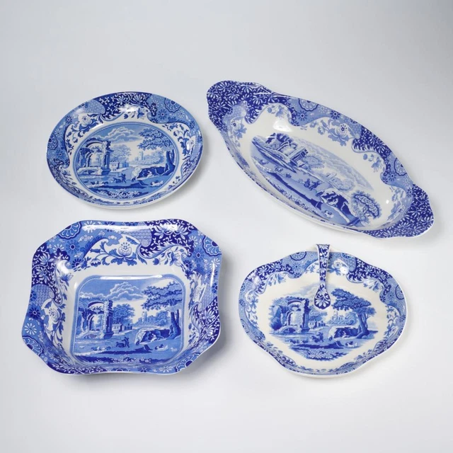 LOTTO DI PIATTI da transferware verdure lato scimmia blu italiano ...