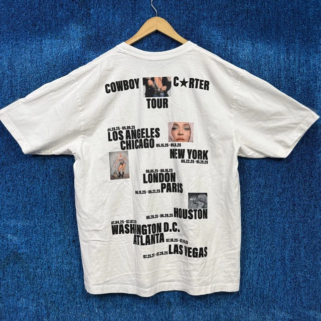 BEYONCÉ THE OFFICIAL Cowboy Carter Tour Stops Country Tee XL £44.69 ...