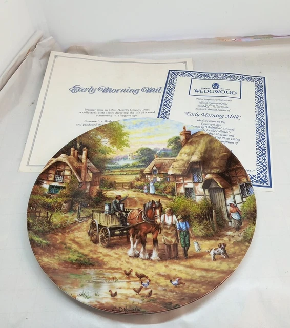 WEDGWOOD VINTAGE COLLECTORS 8" Plate Early Morning Milk 1991 Ltd Firing ...