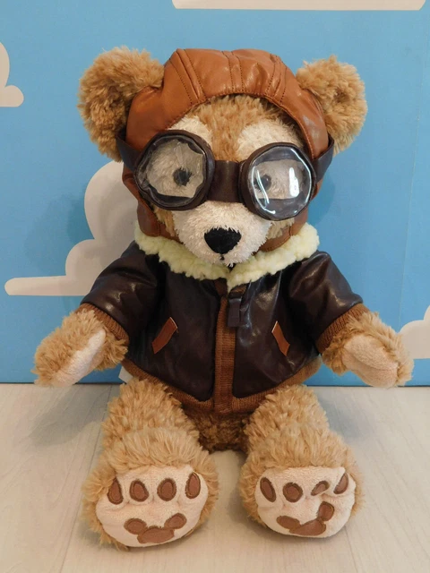 DISNEY PARKS DUFFY Bear Teddy Plush, Pilot Aviator Bomber Jacket ...