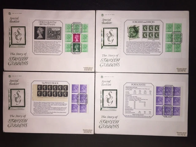 1982 £4 STANLEY GIBBONS BOOKLET PANES STUART FDC'S x 4 & PLYMOUTH SHS'S ...