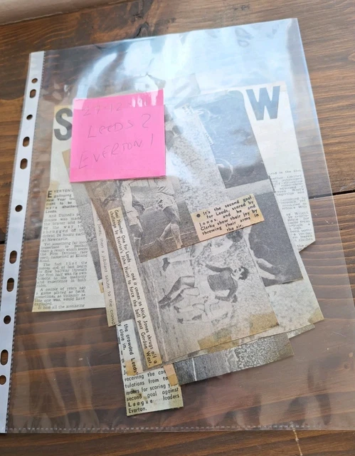 LEEDS UNITED NEWSPAPER Match Report Press Cuttings 1969-70 Everton 27 ...