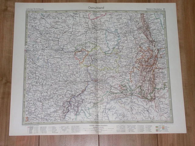 1925 MAP OF Eastern Russia Volga Germans Kazan Ufa Samara Saratov ...