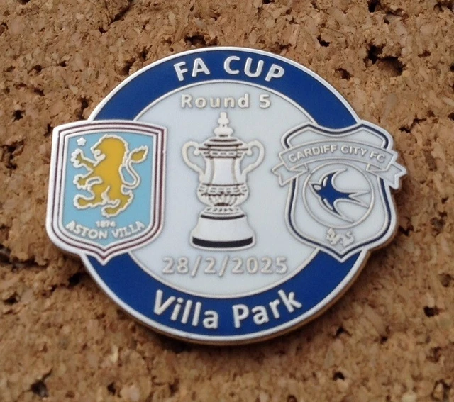 *NEW* ASTON VILLA v Cardiff City - 2024/25 FA Cup Round 5 Pin/Badge ...