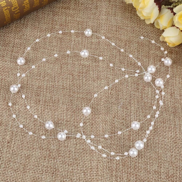 60M/ROLL GRINDING PEARL Wire Beads Garland String Wedding Party Decor ...
