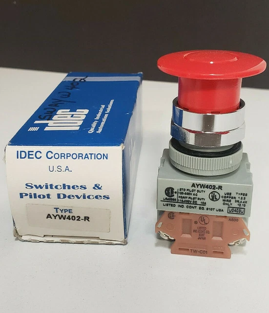 IDEC AYW402R - Emergency Stop Switch, Push-Pull $50.00 - PicClick CA