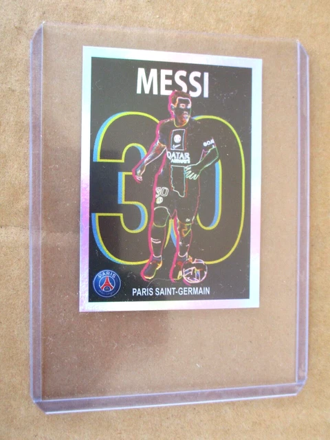 LIONEL MESSI PSG PARIS SG N° 239 NEON CRACK Sticker PANINI FOOT 2023 ...