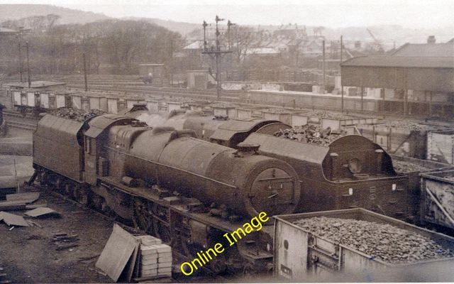RAILWAY PHOTO 6X4 ex LMS Scot 46203 and 46211 Carnforth Shed 25/3/1961 ...