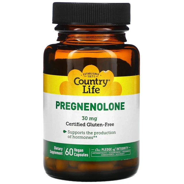COUNTRY LIFE, PREGNENOLONE, 30 mg, 60 Vegan Capsules £21.77 - PicClick UK