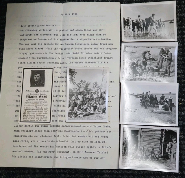 ORIGINAL GERMAN WW2 Lot,Death Card, soldiers letter Typed Mar41,Photos ...