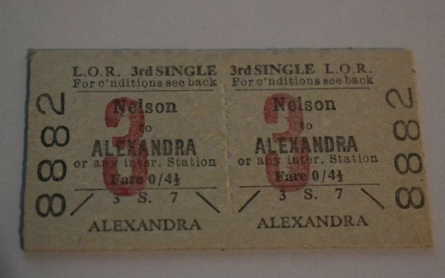 LIVERPOOL OVERHEAD RAILWAY Ticket LOR NELSON to ALEXANDRA No 8882 £1.70 ...