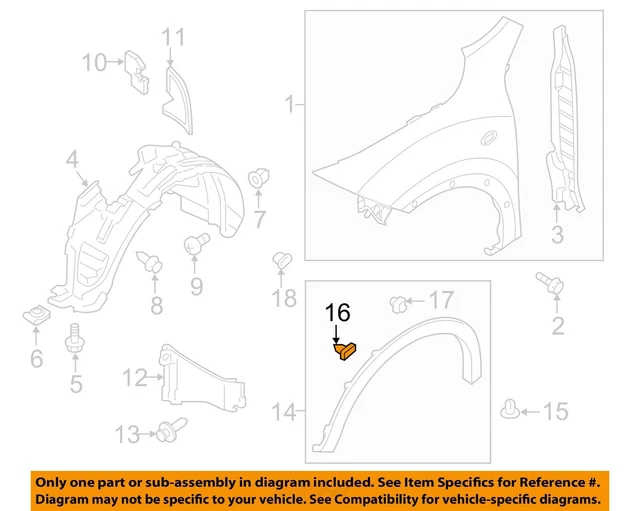 NISSAN OEM EXTERIOR-WHEEL Fender Flare Molding Clip 76847JG00A $4.28 ...