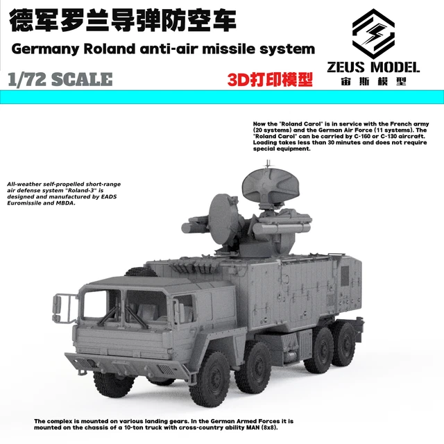 UNASSEMBLED1/72/87/144 GERMAN ROLAND Air Defense Vehicle Printed MODEL ...