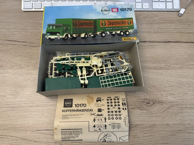 KIBRI BAUSATZ H0 10170 Kofferhängerzug Jägermeister ungebaut in OVP EUR ...
