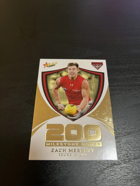 AFL 2024 SELECT Essendon Bombers Zach Merrett 200 Milestone Games Card ... AFL 2024 SELECT Essendon Bombers Zach Merrett 200 Milestone Games Card ...