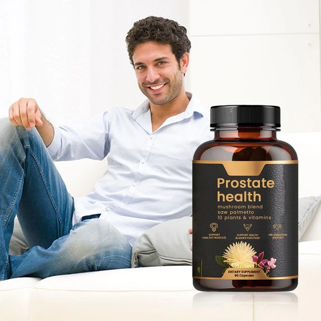 NATUAL PROSTATE HEALTH Capsules with Mushroom Blend & Sawpalmetto 90 ...