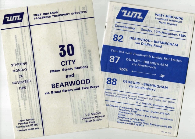 WMPTE BUS TIMETABLE leaflets x 10 £5.91 - PicClick UK