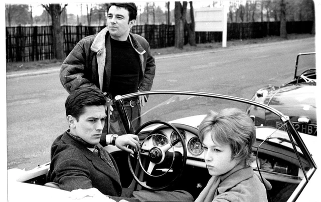 RARE ORIGINAL PHOTO actor Alain Delon Gerard Blain 1959 sports coupe 15 ...