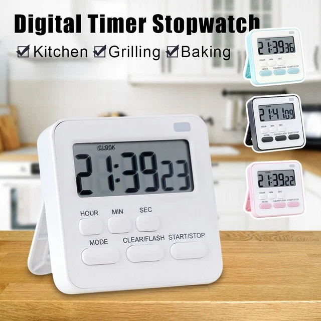 DESKTOP DIGITAL TIMER Stopwatch Electronic Alarm Clock Egg Timer ...