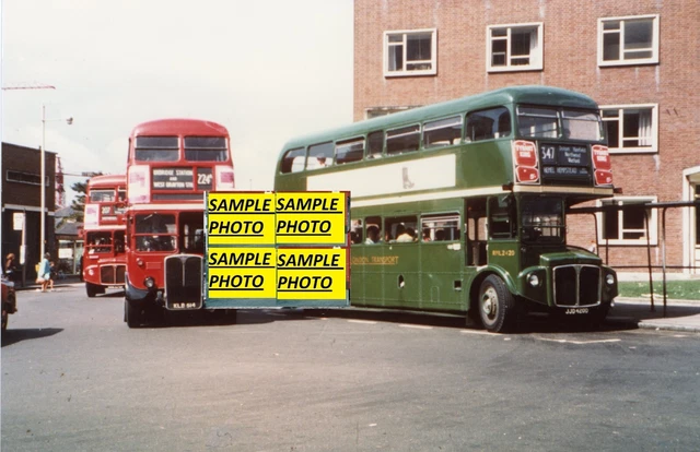 LONDON TRANSPORT COLOUR Bus Photograph-RML 2420+RT 1265 Route 347+224B ...