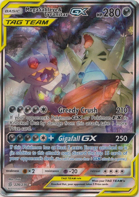 MEGA SABLEYE & Tyranitar Tag Team GX légèrement joué - 226/236 - Full ...