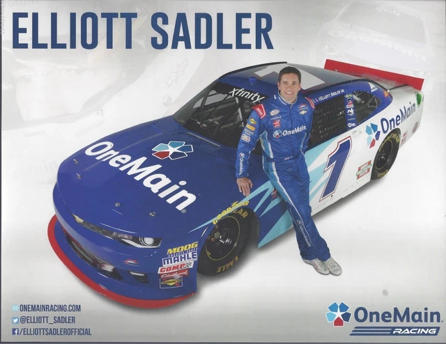 CARTE POSTALE 2016 Elliott Sadler « One Main » #1 Nascar Xfinity Series ...