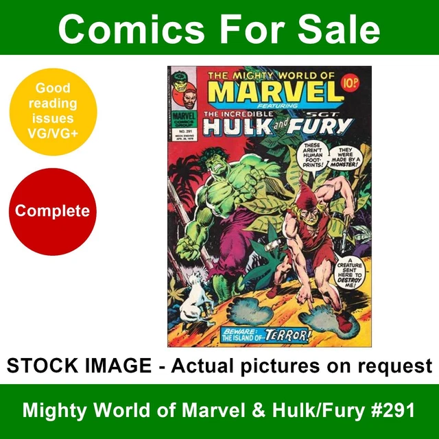 MIGHTY WORLD OF Marvel & Hulk/Fury #291 comic - VG/VG+ 1978 - Marvel UK ...