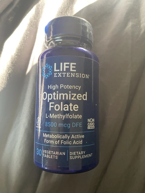 LIFE EXTENSION HIGH Potency Optimized Folate - 30 vegetarian tabs £21. ...