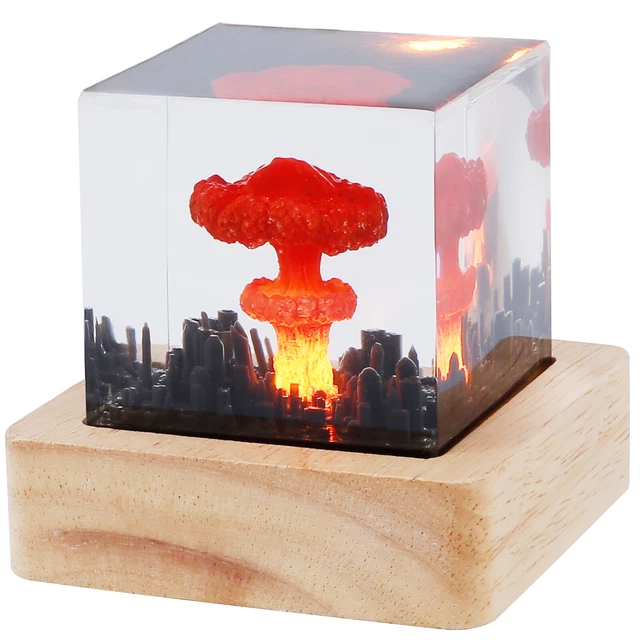 NUCLEAR EXPLOSION LAMP USB Powered Mushroom Cloud Lamp Creative 3D ...