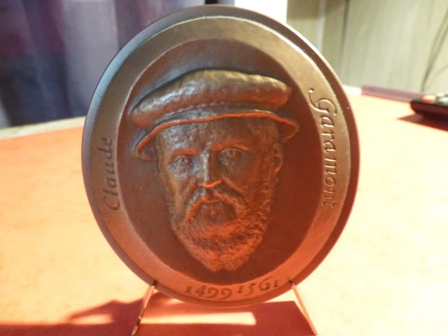 MEDAILLE BRONZE CLAUDE garamont 1499-1561 signée d. octobre numeroté 1 ...