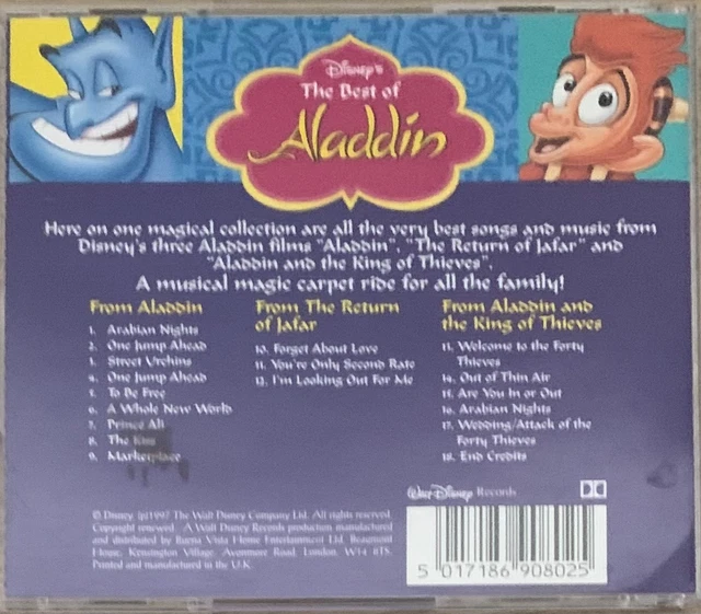DISNEY'S THE BEST Of Aladdin Cd 1997 Wd690802 Excellent Condition Free ...