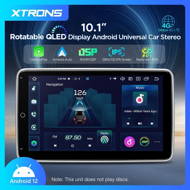 XTRONS TX120LS AUTORADIO 2 din GPS 10.1 " Android 12 Wifi 4G USB ...