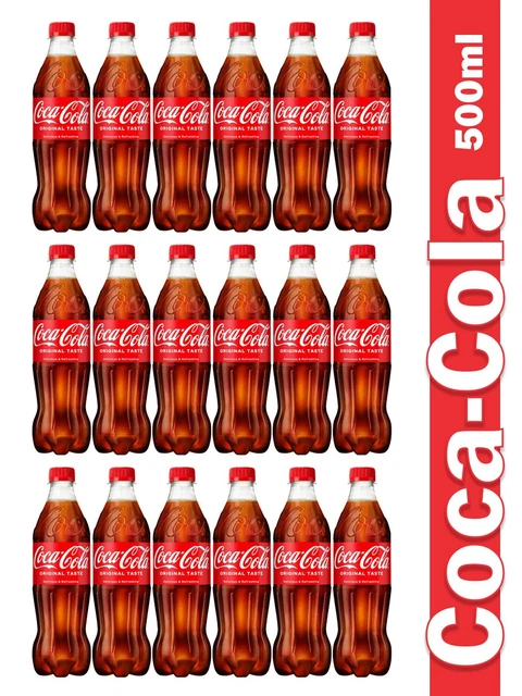 COCA COLA ORIGINAL Real Taste Coke 500ml x 18 Pack of Bottle £24.95 ...