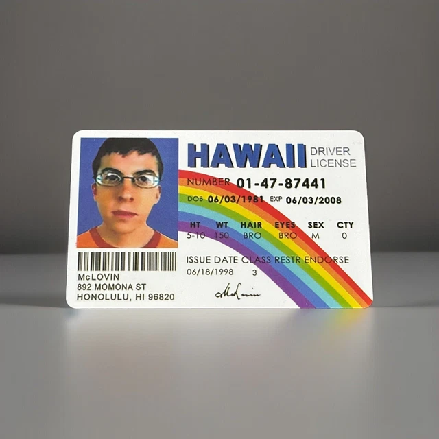 MCLOVIN FAKE ID Card Superbad £3.89 - PicClick UK