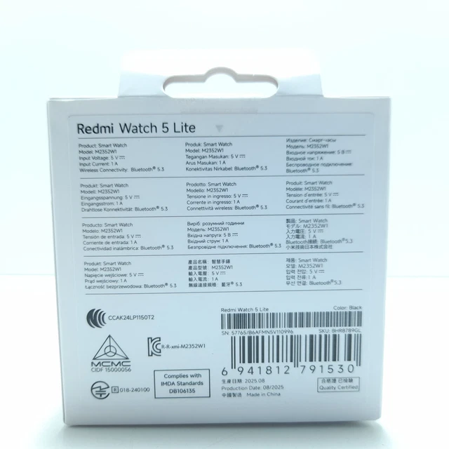 SMARTWATCH REDMI WATCH 5 Lite Negro [PO228701] EUR 45,00 - PicClick ES