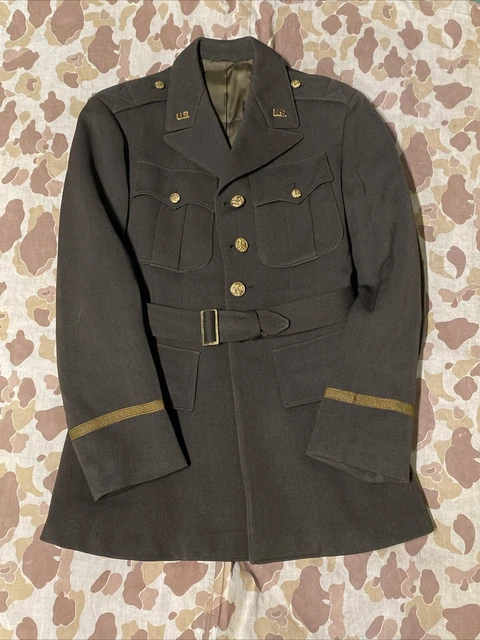 WWII US ARMY Officers Dress Jacket Chocolate Brown Sz 36 £60.50 ...