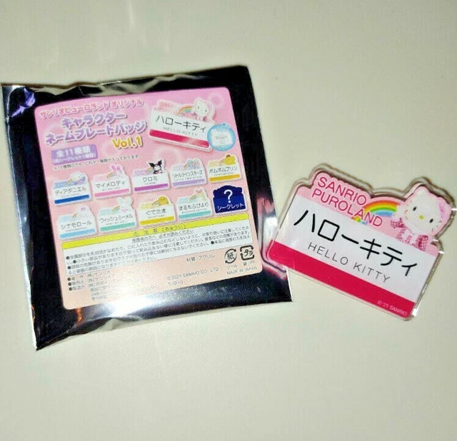 HELLO KITTY NAME PLATE BADGE SANRIO JAPAN Sanrio Puroland TOKYO NEW ...