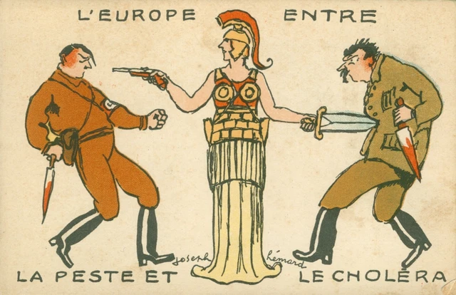 GUERRE 39-45 WW2 Propagande caricature satire ANTI HITLER HEMARD PESTE ...