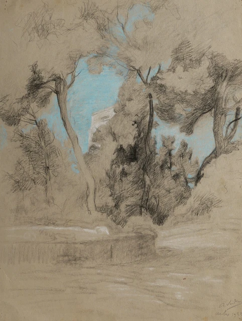 RAYMOND VERDUN DESSINS sanguine paysage ARLES tableau Nogent-le-Rotrou ...