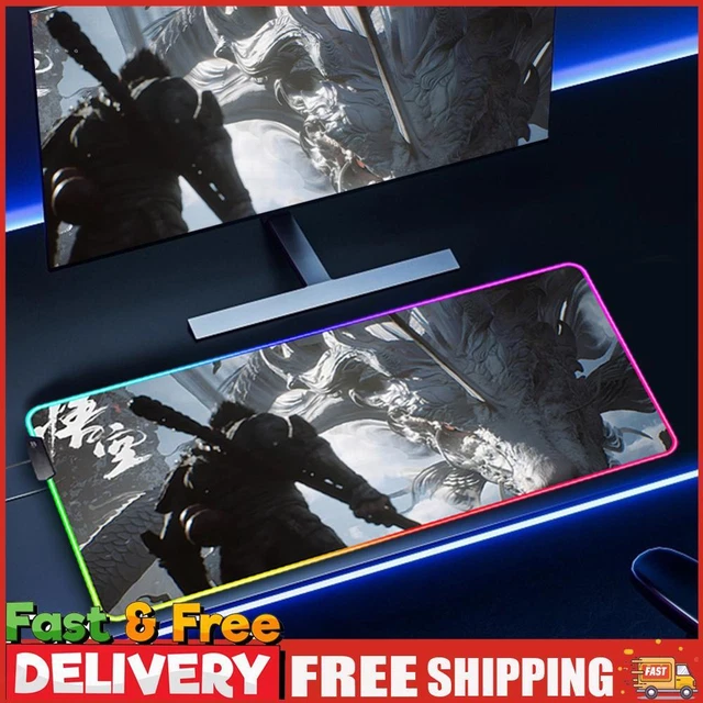 BLACK MYTH WUKONG RGB Cool Mousepad Large LED Gaming Mouse Pad Non-Slip ...